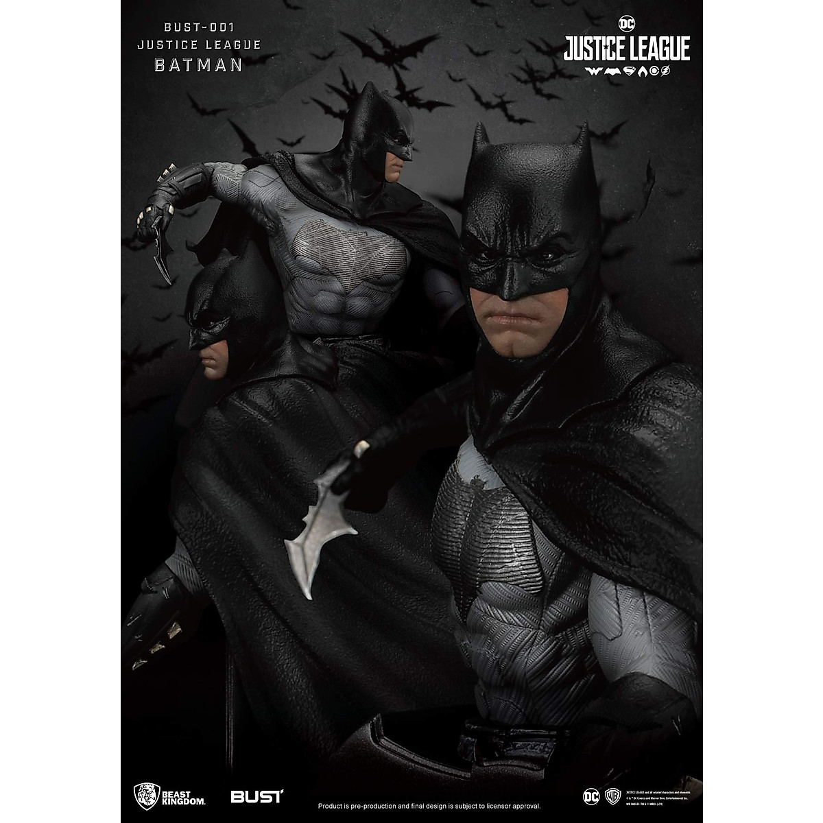 Beast Kingdom Justice League Action Bust Series: Batman PVC Bust Multicolor 6 inches
