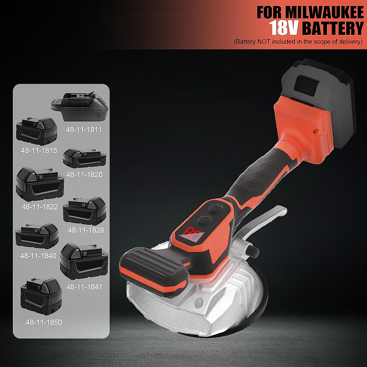 Tile Vibration Leveling Machine, Cordless Tile Vibration Installation Tool Compatible with Milwaukee 18V Battery with 8 Speed, Suction Cup, Digital Display for Floor Tile Wall(Tools Only)