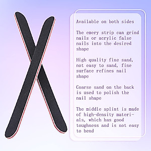 15pcs Nail File and Buffer Set Include 10pcs Double Sided 100/180 Grit Nail Buffer Block Sponge Nail File Washable (Purple) and 5pcs Emery Boards Nail Files Nails Supplies for Nails Professional