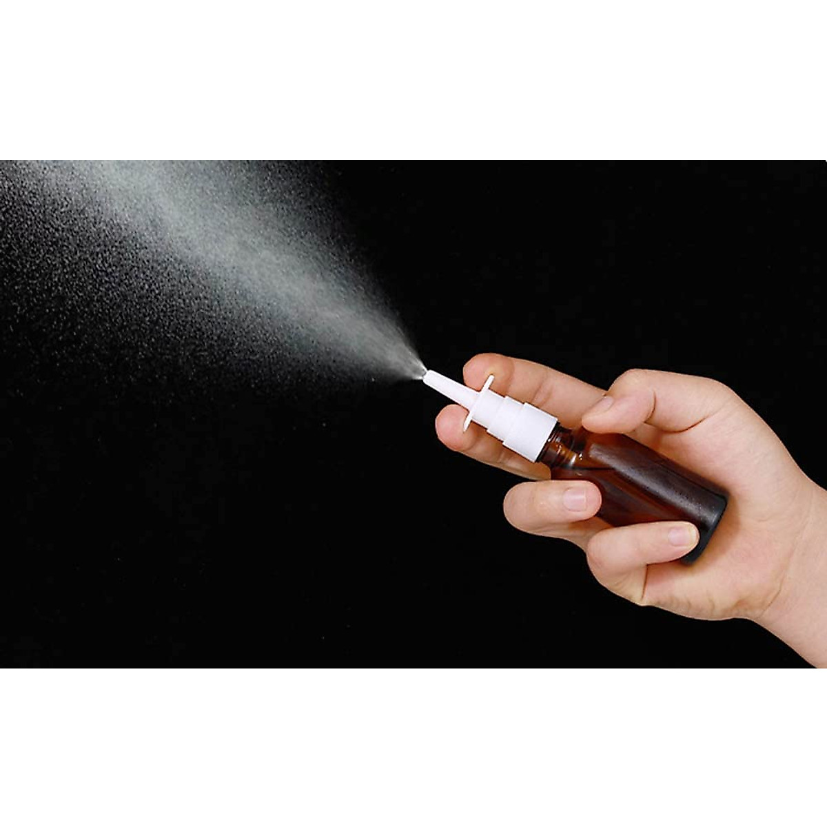 XINGZI 6PCS 1Oz 30ML Empty Refillable Amber Glass Nasal Spray Bottles Sprayers Pump Cleanser Container For Cosmetic Saline Nasal Sprays Wash Dispensing