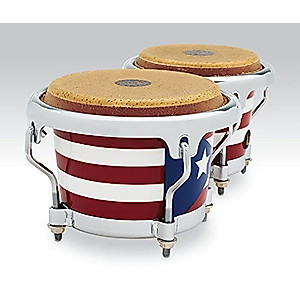 Latin Percussion LPMC Mini Tunable Puerto Rican Flag Wood Bongos (LPM199-PR)