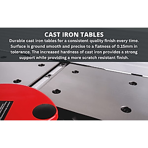 Cutech 40180HI 8-Inch Spiral Cutterhead Benchtop Jointer with Cast Iron Tables, 16 Tungsten Carbide Inserts, Extra Long 24" Fence and Additional Fence Brackets