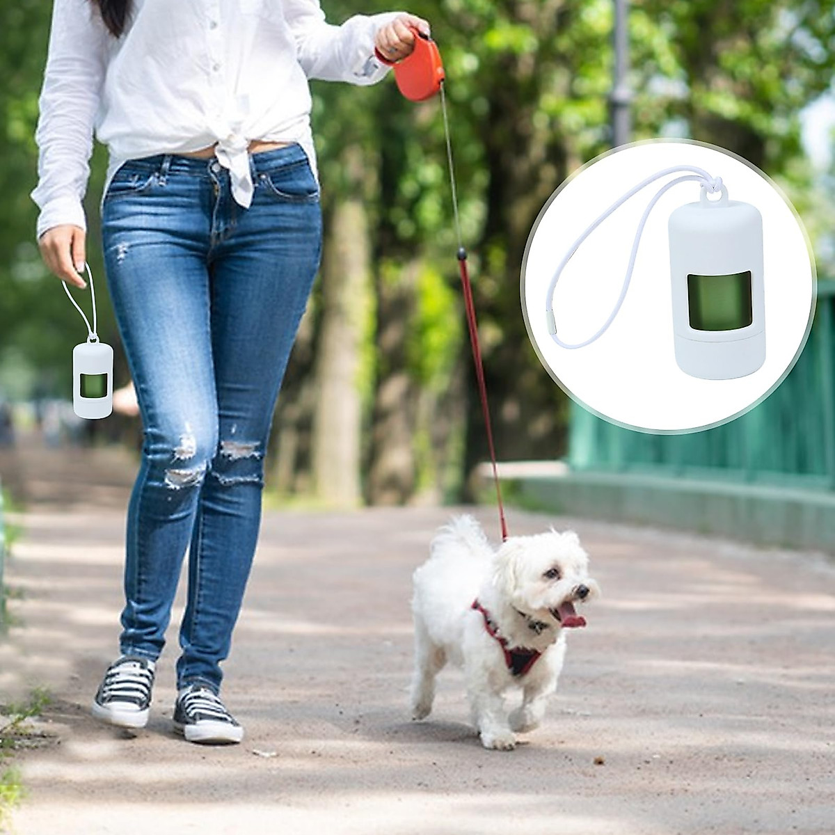 Libcflcc Dog Poop Bag Holder, Dog Poop Bag Dispenser, Pet Waste Bag Dispenser, Convenient Eco-friendly Solution for Pet Waste Management, Pet Waste Bag Holder White