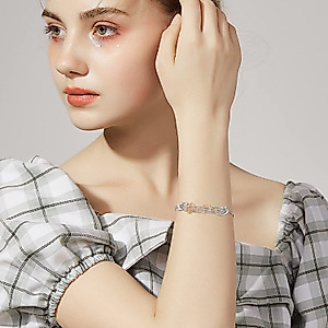 ASLBUNM Music Bracelet S925 Sterling Silver Music Note Love Heart Adjustable Link Musical Jewelry Christmas Gift for Women Music Lover