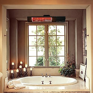 Star Patio Electric Patio Heater, Outdoor Heater, Infrared Heater with Remote Control, Outdoor Heaters for Patio, Classic Black, STP1580-WM-RM