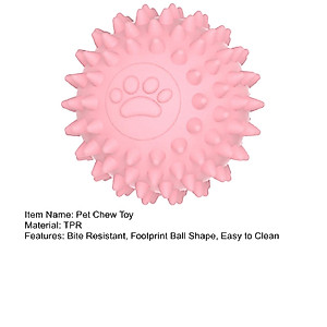 leasote Dog Chew Toys, Paw Print Ball Dog Chewing Ball Toy, Interactive Dog Teeth Molar Toy for Small Medium Large Puppy Dogs Pink M