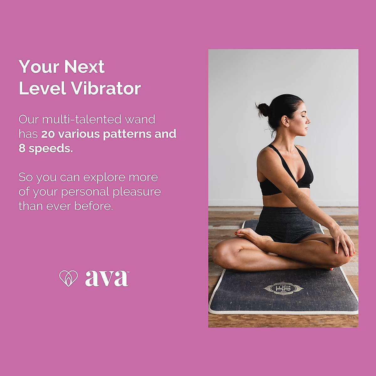 Ava Vibrator Wand Sex Toys [Clit Stimulator Vibrators] Vibrator for Woman | Sex Toy | 4+ Hr Battery | Gifts for Women | 20 Patterns & 8 Speeds of Pleasure | Quiet Adult Sex Toys -Standard - Hot Pink