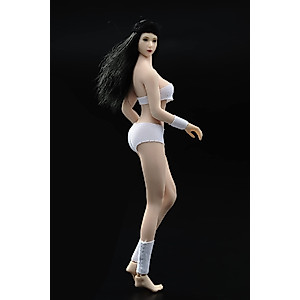 1/12 Scale Female Seamless Super Flexible Action Figure Body with Head Sculpt White Skin 6inch Model Full Set Dolls Toys (T01A)