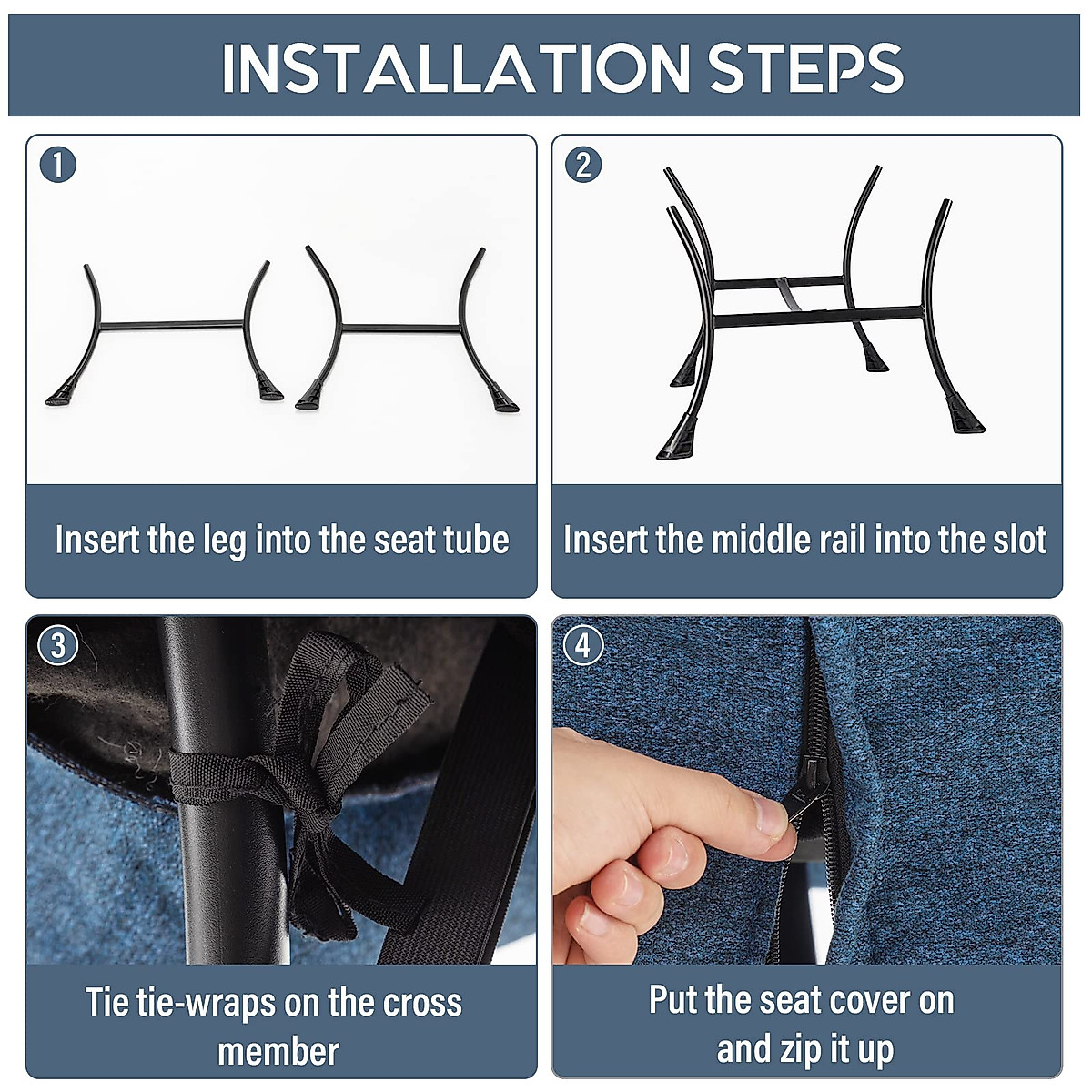 MBOOYOME Lazy Chair with Ottoman, Modern Soft Reading Chair Accent Contemporary Lounge Leisure Sofa Chair with Armrests and a Side Pocket for Living Room, Bedroom, Dorm & Office, Dark Blue