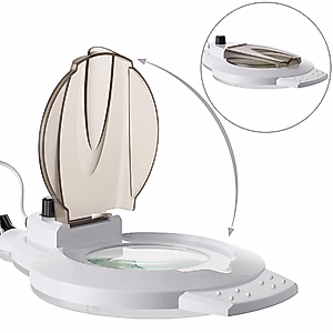 Saloniture 6 Wheel Rolling Base Magnifying LED Floor Lamp - Adjustable 3X Magnifier with Dimmable Lights for Lashes, Facials, Salon, Esthetician Spa, and Crafts