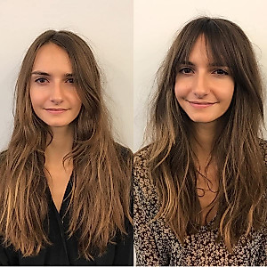 Bangs Hair Clip in Bangs Real Human Hair Extensions Wispy Bangs Fringe with Temples Hairpieces Air Bangs for Women Human Hair Clip on Bangs Brown Black