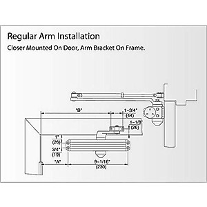 LYNN HARDWARE Medium/Heavy Duty Commercial Door Closer - DC7016 Surface Mounted, Grade 1- ADA & UL 3 Hour Fire Rated, Adjustable Size 1-6 for entrances & Aluminum storefronts- US10B Dark Bronze