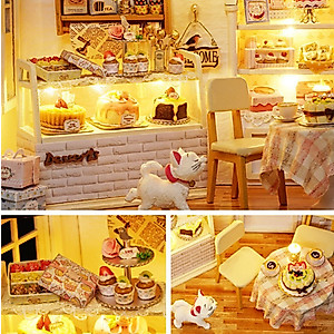 Kisoy Romantic and Cute Dollhouse Miniature DIY House Kit Creative Room Perfect DIY Gift for Friends,Lovers and Families (Cake Diary)