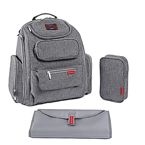 Diaper Bag Backpack and Stroller Organizer Grey Bundle