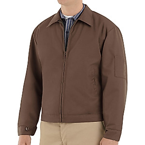 Red Kap Men's Slash Pocket Quilt-Lined Jacket, Brown, Medium