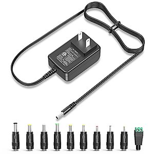 PERFEIDY 16V 2A 1.5A 1A Charger 32W Switching Power Supply Universal AC Adapter 16 Volt 2000mA 1500mA 1000mA Regulated Transformer Plug Cord with 10 Interchangeable Jacks DC Adaptor UL Listed