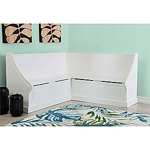 Riverbay Furniture Wood Corner Kitchen Dining Breakfast Nook in White