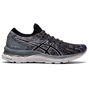 ASICS Women's Gel-Nimbus 23 Knit Running Shoes, 8, Sheet Rock/Black