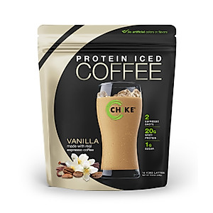 Chike Vanilla High Protein Iced Coffee, 20 G Protein, 2 Shots Espresso, 1 G Sugar, Keto Friendly and Gluten Free, 14 Servings (15.8 Ounce)