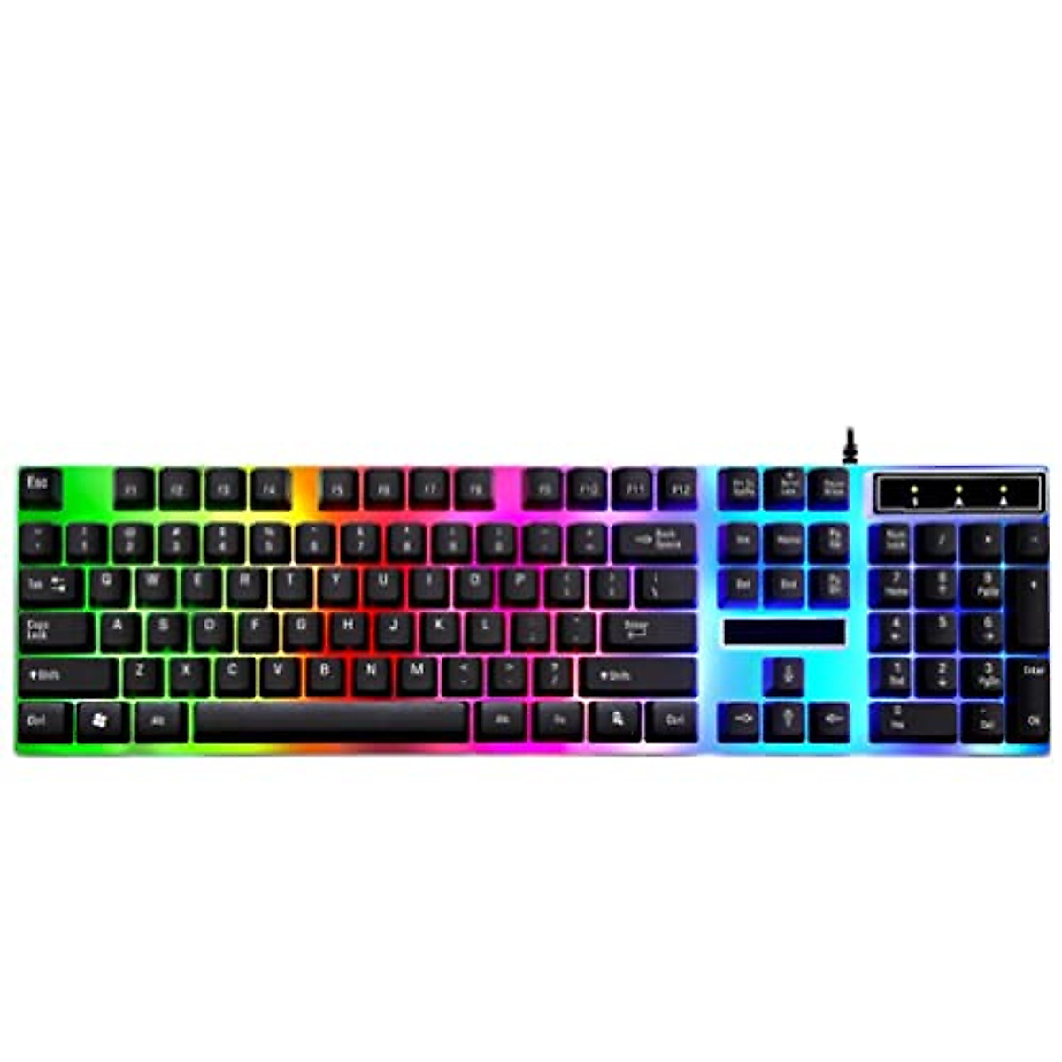 OSALADI Mouse Mechanic Keyboard RGB Gaming Keyboard and LED Ergonomic Mechanical Gaming Keyboard USB Wired Backlight Gaming and Keyboard Set for PC Computer Gaming and Work （ Black ）