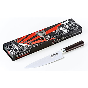 Okami Knives CHEF KNIFE 8" Japanese Damascus Stainless Steel, High Carbon Sharp Kitchen Cutlery, Light & Ergonomic Gyuto