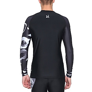 HUGE SPORTS Wildling Series UV Protection Quick Dry Compression Rash Guard (Cobra,M)