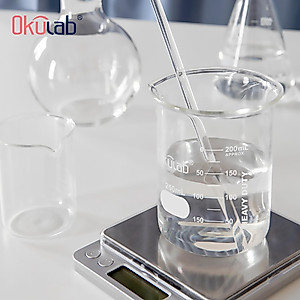 Okulab Heavy Duty Glass Beaker Set, Thick-Walled 3.3 Borosilicate Glass Beakers, with Double Scale Printed Graduation, Vol.1000ml, HBKG1000A1