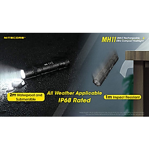 Nitecore MH11 Rechargeable Flashlight, 1000 Lumen LED EDC Compact Pocket Light with LumenTac Organizer