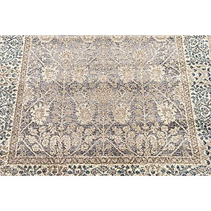 Unique Loom Salzburg Collection Classic Traditional Design Oriental Inspired with Intricate Border Area Rug, 4' Square, Light Brown/Gray