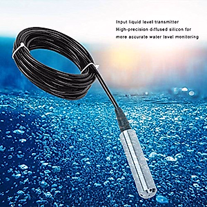 INTBUYING 4-20mA Smart Water Level Sensor Submersible Liquid Level Transmitter Water Level Sensor Pressure Transducer 24-36VDC Power Supply (30m Pressure Range, 98ft Cable)