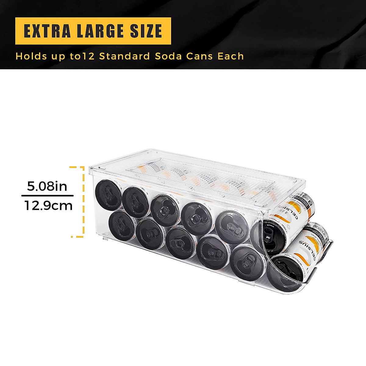 SCAVATA Skinny Can Organizer & Soda Can Organizer for Refrigerator