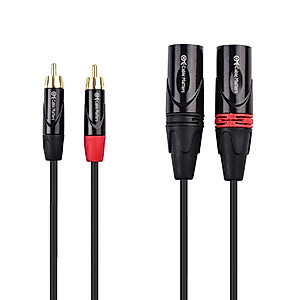 Cable Matters Dual RCA to XLR Unbalanced Interconnect Cable 10 ft, 2 RCA to XLR Male Cable (Dual XLR to RCA Cable) - 10 Feet