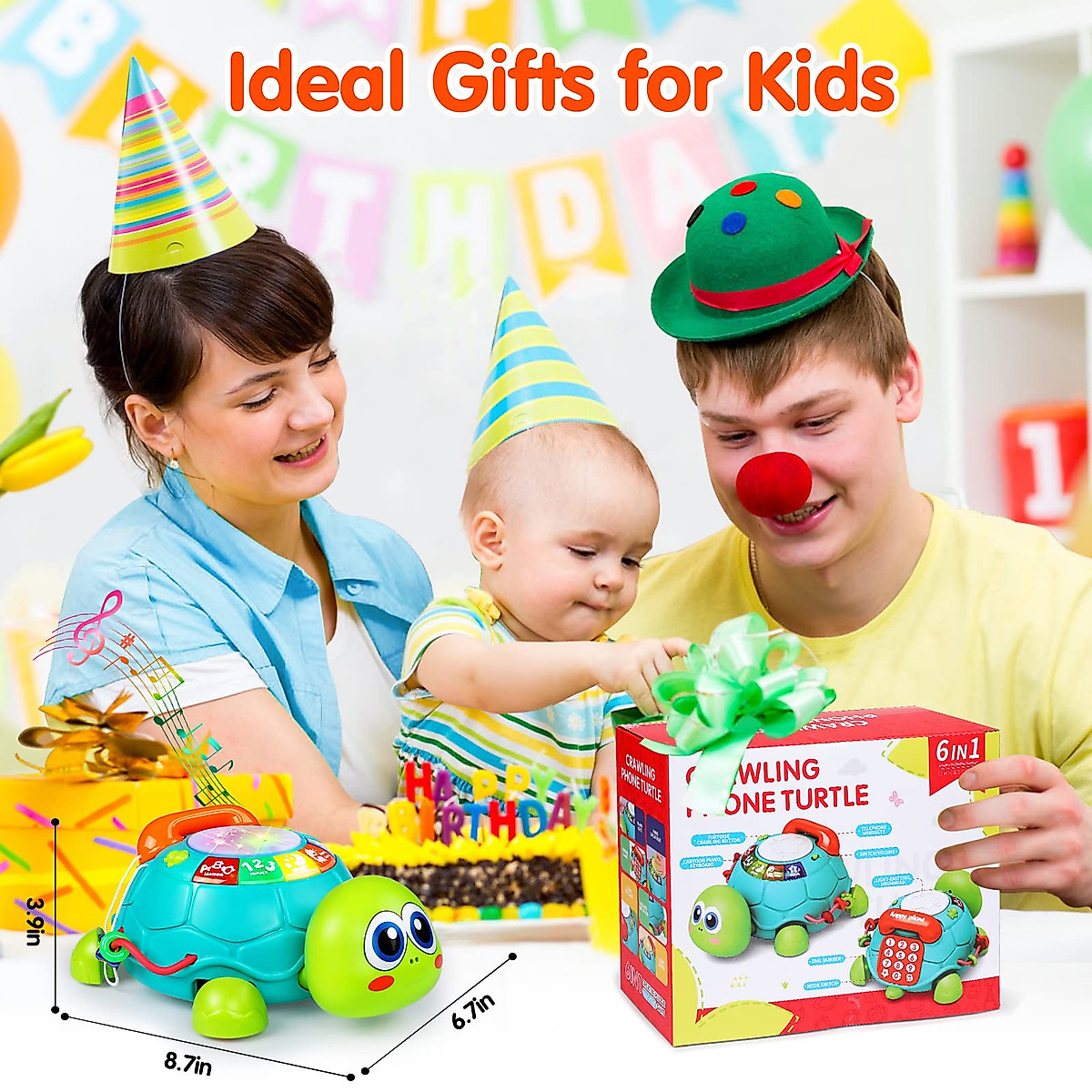 OCATO Infant Baby Toys 6 to 12 Months Crawling Musical Turtle Toys 6 9 12 18 Month Old Toddler & Baby Toys 12-18 Months, Light Up Tummy Time Educational Learning Toys for 1 2 3 Year Old Boy Girl Gifts