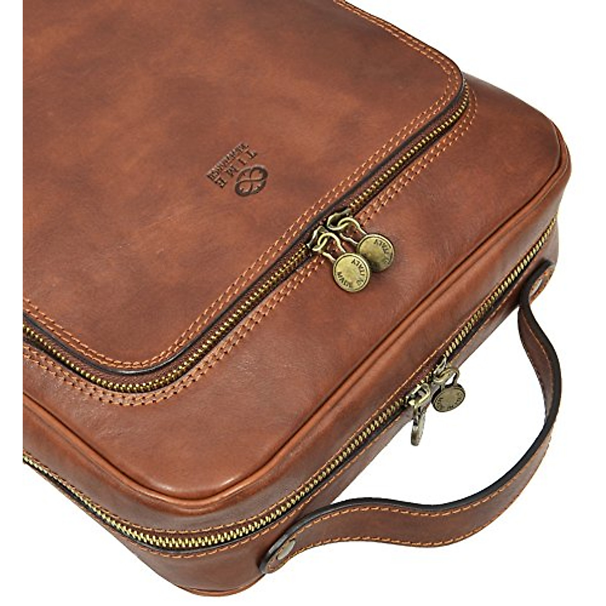 Time Resistance Leather Backpack Rucksack City Bag Unisex Matt Brown