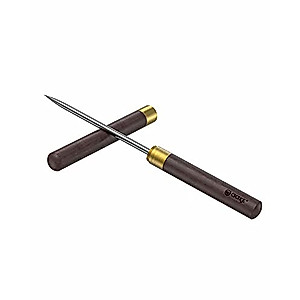 Stainless Steel Ice Pick with Safety Cover, Pick Tool for Breaking Ice, Non-slip Wooden Handle for Easy to Grip, 9 Inches Length