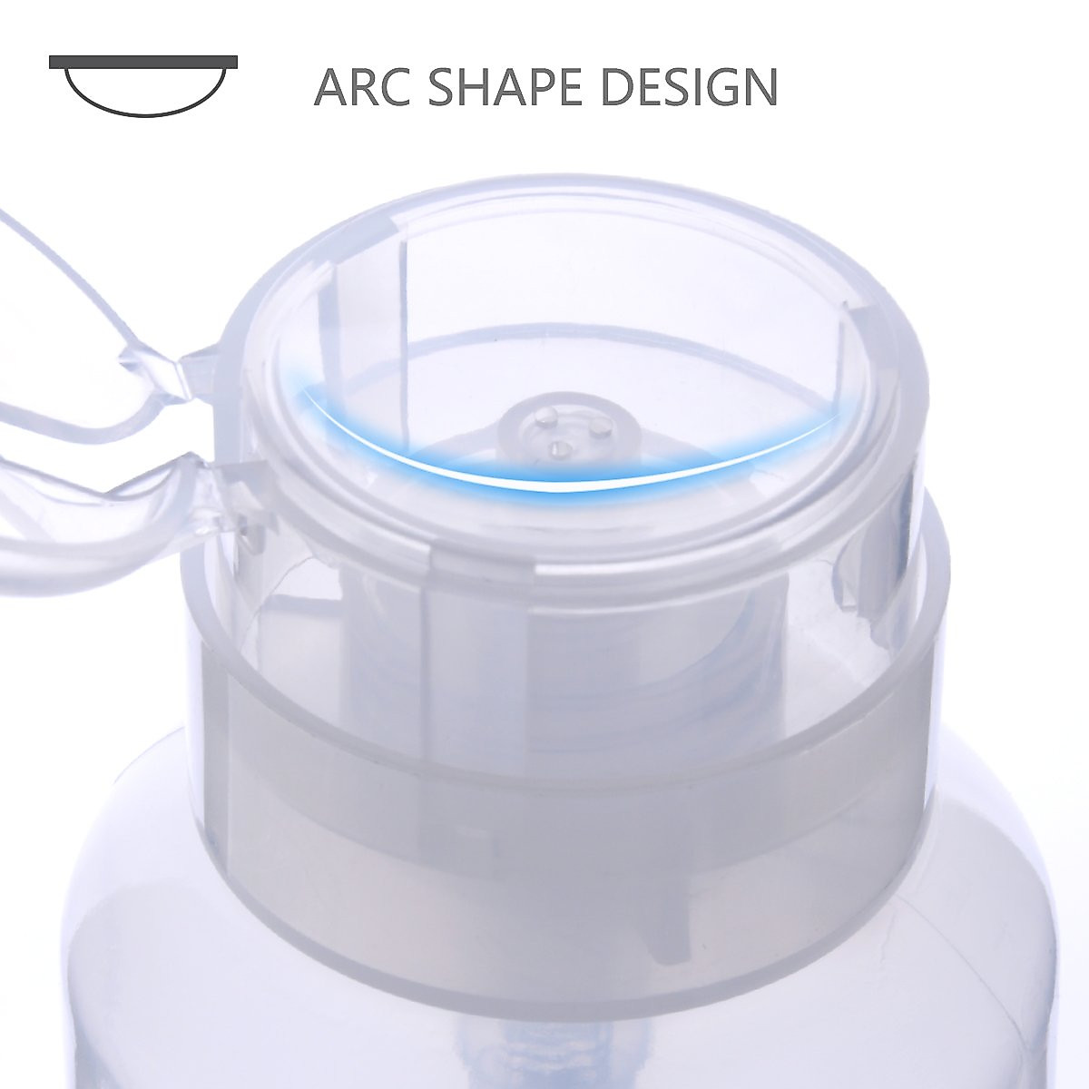 Biutee Cleaner Bottle Clear Bottle 1 PCS Push Down Empty Lockable Pump Dispenser Bottle for Nail Polish and Makeup Remover 200ml (1 PCS)