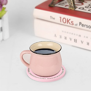 2 Pack Bling Cup Holder Insert Coasters, 2.75 Inch Soft Crystal Rhinestone Rubber Pad Set Round Auto Drink Coaster Car Interior Accessories (Pink)