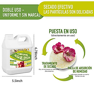 Silica Gel Flower Drying Crystals, DIY Wedding Bouquet Preservation Color Indicating Reusable, Ultra Premium Silica Gel for Drying Flowers (2 LBS)