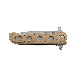 COLUMBIA RIVER KNIFE & TOOL M16-14ZSF EDC Folding Pocket Knife: Everyday Carry, Serrated Edge Blade, Tanto, Automated Liner Safety, Dual Hilt, Bead Blast Blade / Desert Nylon Handle, 4-Position Pocket Clip,Beige