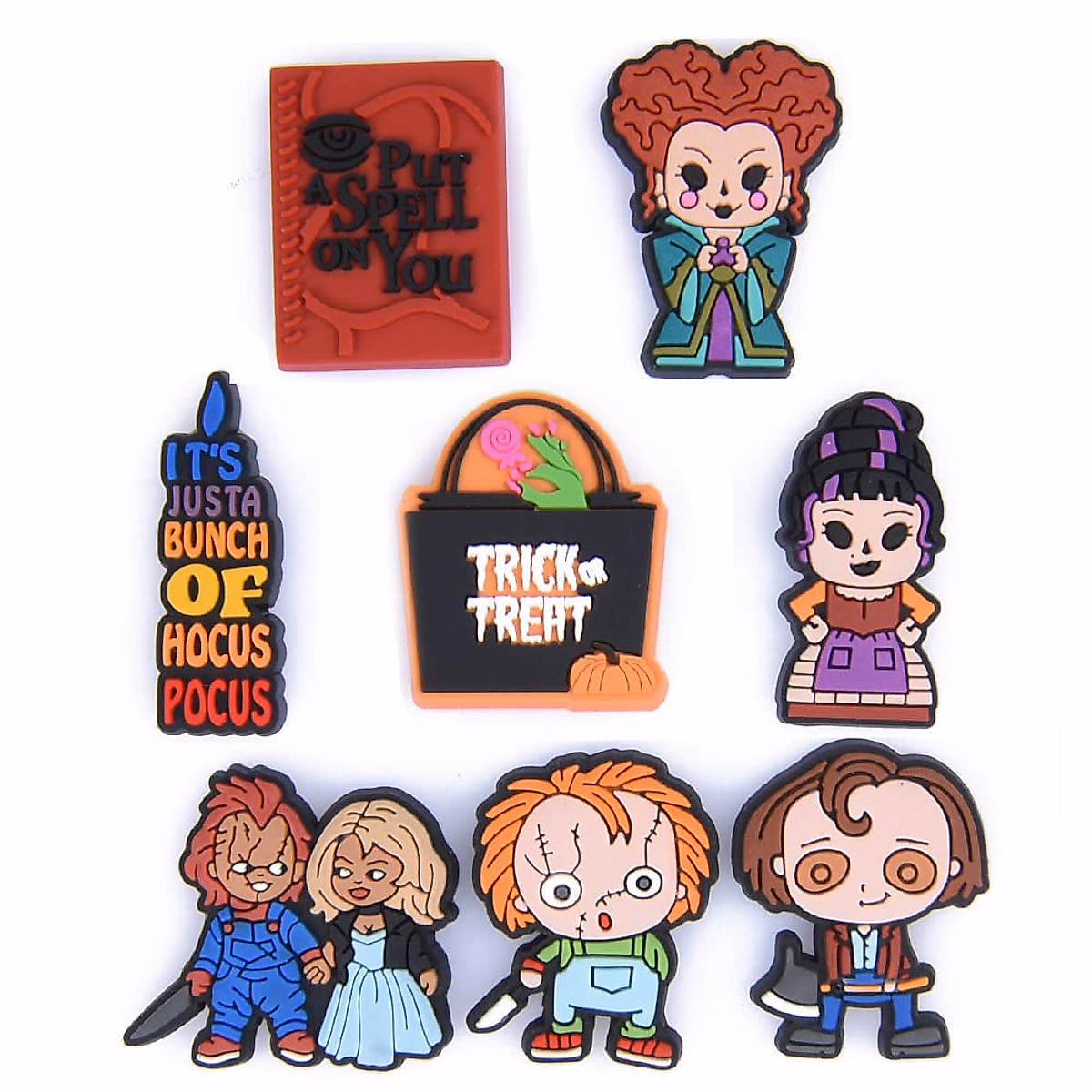 UNN Pack of 40 Pieces Halloween PVC Shoe Charms Women Pumpkin Lantern Shoes Decoration Ghost of Terror Wristbands Accessories Trick or Treat Style 2