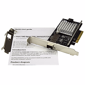 StarTech.com 10G Network Card - MM/SM - 1x Single 10G SPF+ Slot - Intel 82599 Chip - Gigabit Ethernet Card - Intel NIC Card (PEX10000SFPI)