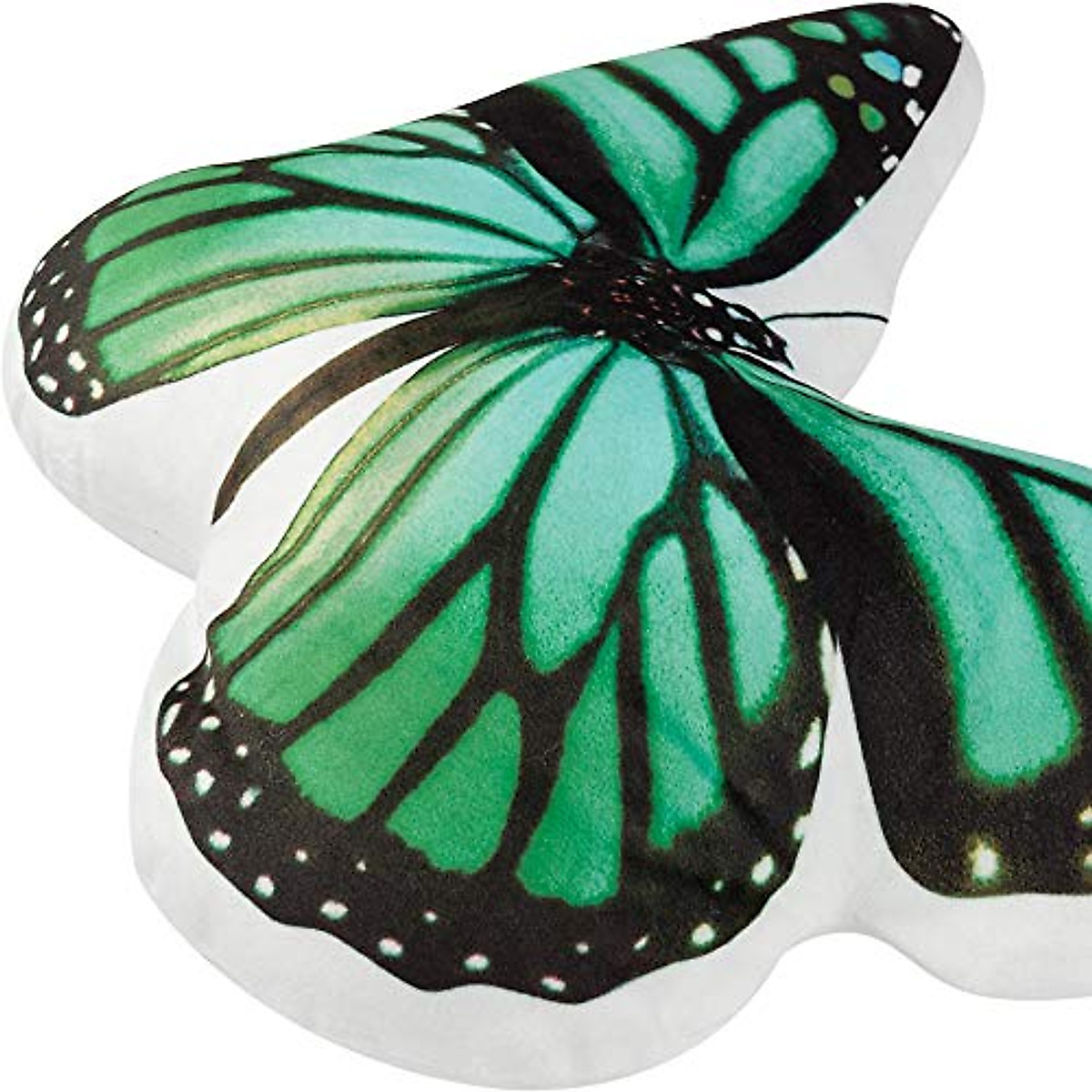 JWH 3D Butterfly Pillow Decorative Animal Throw Pillow Aesthetic Stuffed Plush Accent Pillow Case Colorful Pillowcase Cute Cushion Bed Couch Bedroom 13x18 Inch Black Green