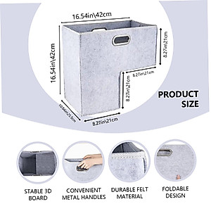 XUEYEGONGJI Stair Basket, Foldable Felt Stair Basket 16.5x16.5x10in, Stairlift Basket for Wooden Stairs, Grey L-Shaped Staircase Organiser, Step Storage for Stairs, Minimalist Stair Baskets