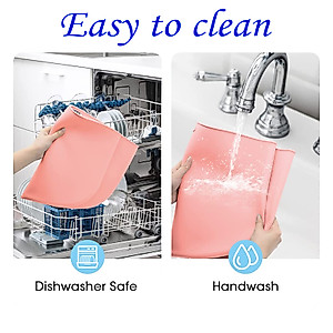 2 Pack Silicone Slow Cooker Liners Fits for 7-8 QT Crockpot, Reusable Silicone Crockpot Liner, Reusable Leakproof, Easy Clean (Pink+Gray) Bags, BPA Free and Dishwasher Safe