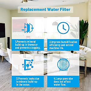 USEAMIE Humidifier Replacement Filters for Levoit Capture Fine Particles in Water Tank, Compatible with Dual150, Dual200S, Classic300(S), LV600S, 12 Pack, White