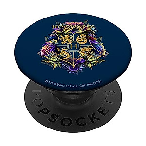 Harry Potter Hogwarts Multi-Colored Floral Crest PopSockets Swappable PopGrip