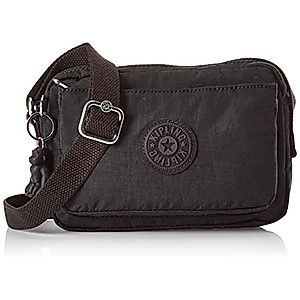 Kipling womens Women's Abanu Crossbody Handbag, Black Noir, 9.5 L x 6.75 H 3.5 D US