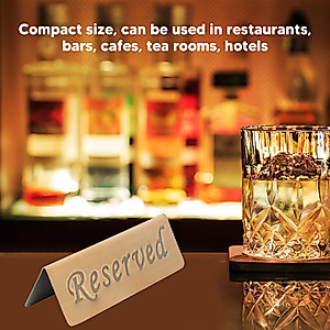Reserved Sign, Wedding Reserved Signs Golden Metal Table Top Reserved Sign for Restaurants Double Sided Reserved Table Signs for Event Table Tent Card
