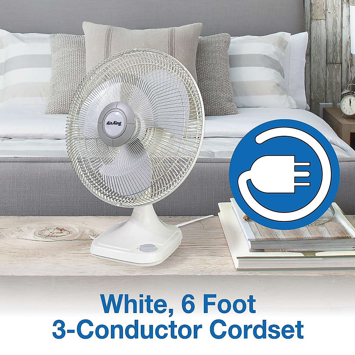 Air King 9106 16-Inch 3-Speed Oscillating Table Fan