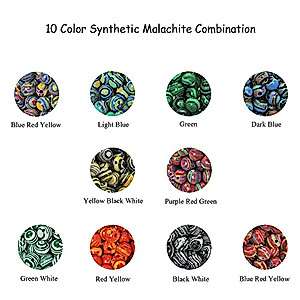 500pcs 6mm Stone Beads Kit Round Loose Gemstone 10 Colors Synthetic Malachite Beads for Bracelet Necklace Earrings Jewelry Making